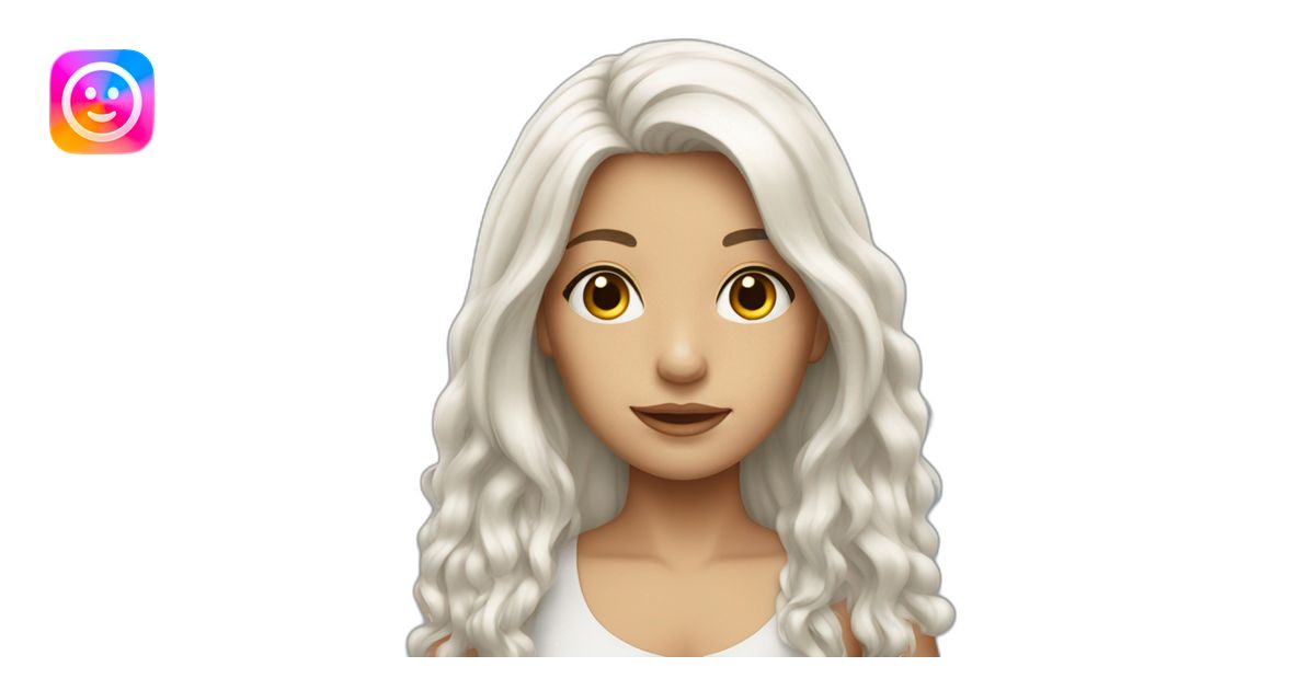 A girl with long white hair emoji | AI Emoji Generator