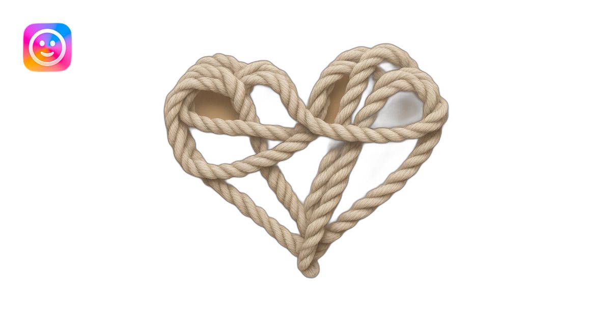 Two hearts made out of rope, woven together emoji | AI Emoji Generator
