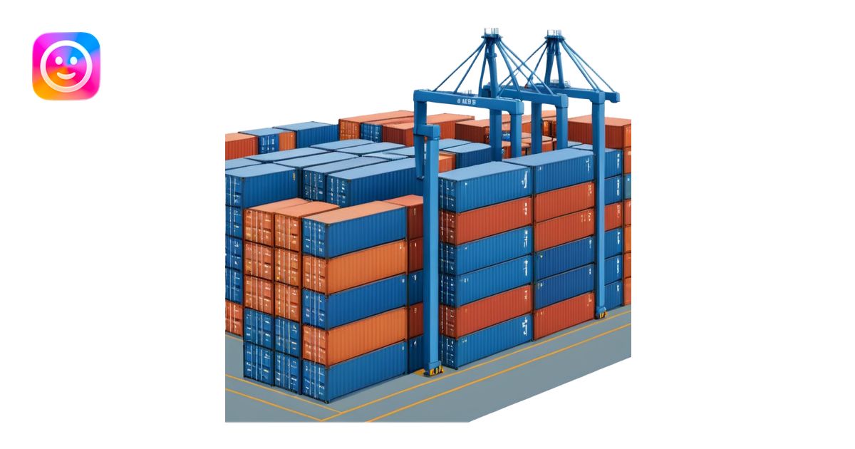 Container terminal on land. emoji | AI Emoji Generator