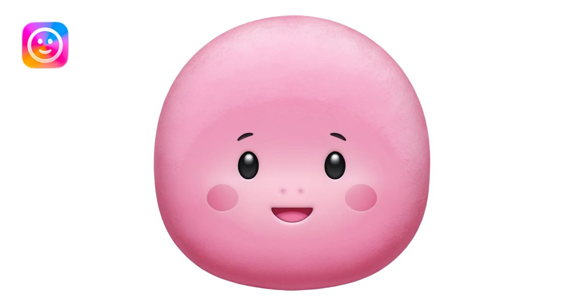 Pink mochi emoji | AI Emoji Generator