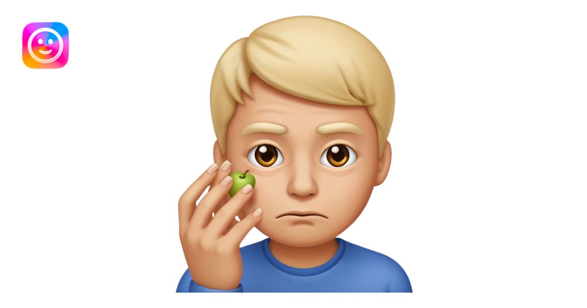 emoji character smelling its fingernails, looking annoyed, focus on ...