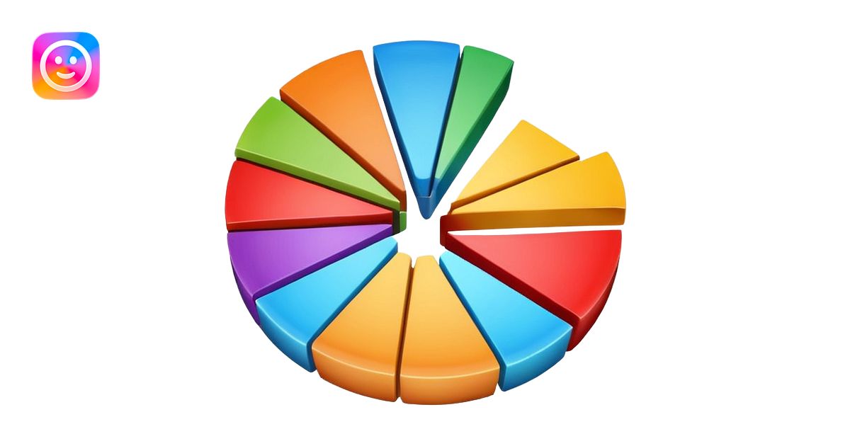 A sales graph with a pie chart emoji | AI Emoji Generator