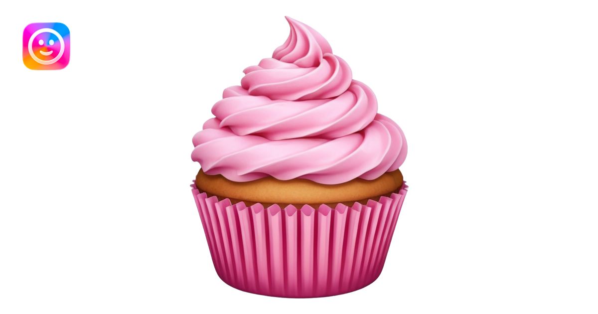 Cupcake with pink icing emoji | AI Emoji Generator