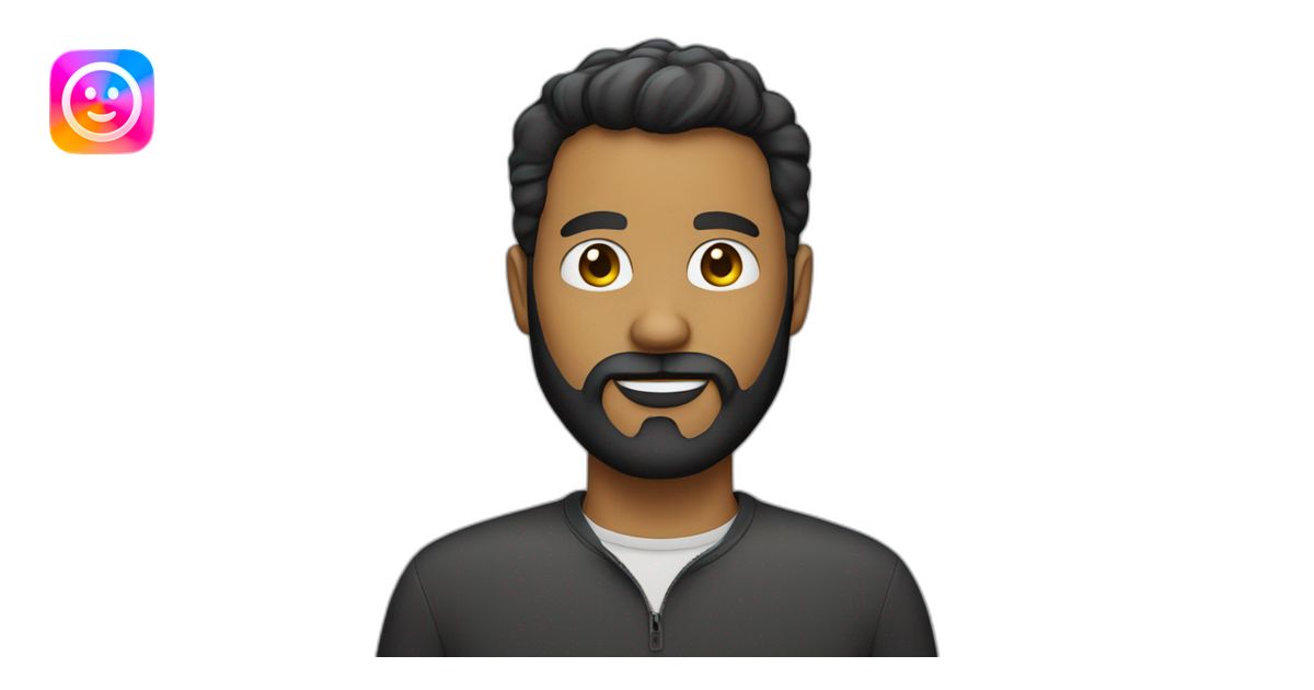IT guy with a trimmed beard emoji | AI Emoji Generator