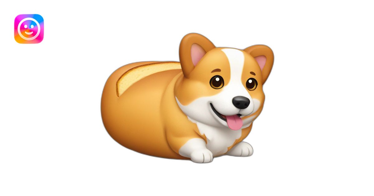corgi shaped like a loaf of bread emoji | AI Emoji Generator