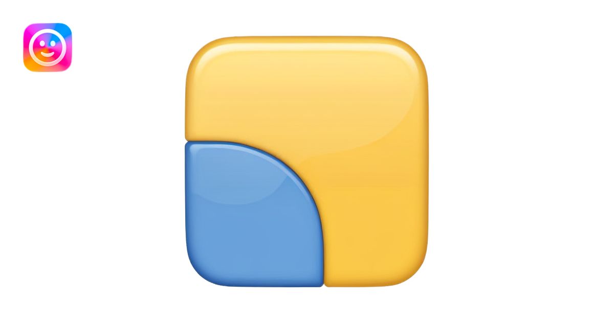 A emoji of a square ⬜ but half blue 🟦 and half yellow 🟨 emoji | AI ...