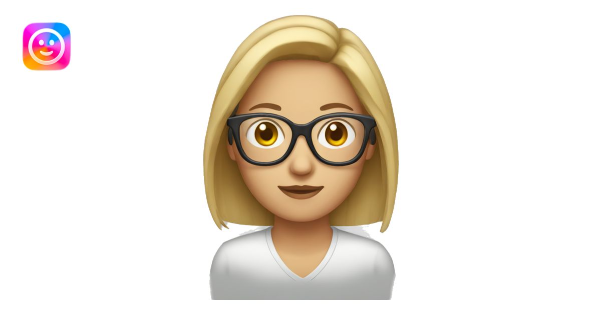 female glasses blind emoji | AI Emoji Generator