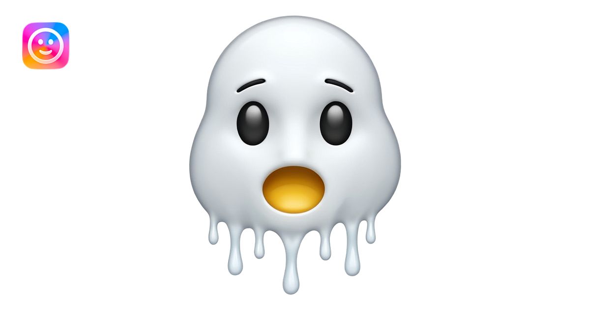 The heat broken emoji in white with sticky white liquid Ozzing out of ...