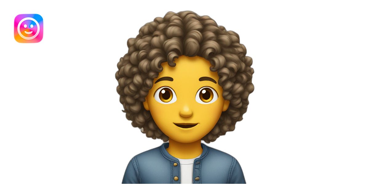 Adolescent-cheveux-bouclés emoji | AI Emoji Generator