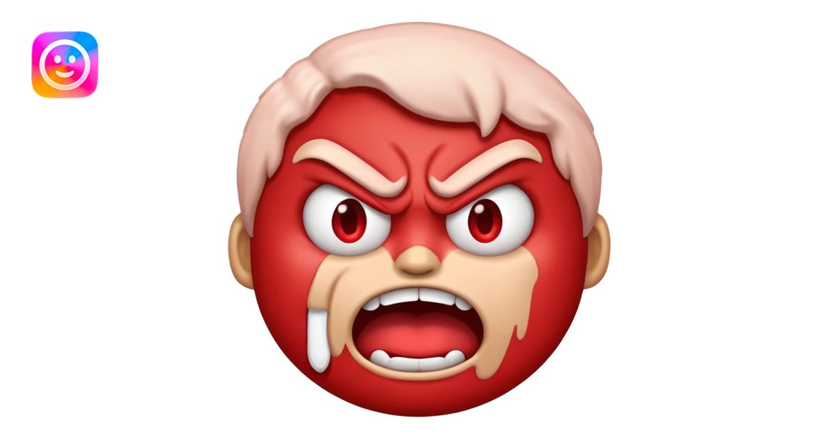 Angry face emoji frothing from the mouth totaly irritated emoji | AI ...