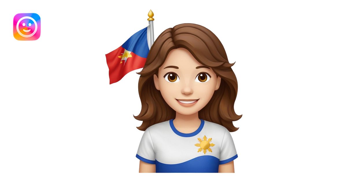 alternative white girl wavy brown hair girl philippine flag emoji | AI ...
