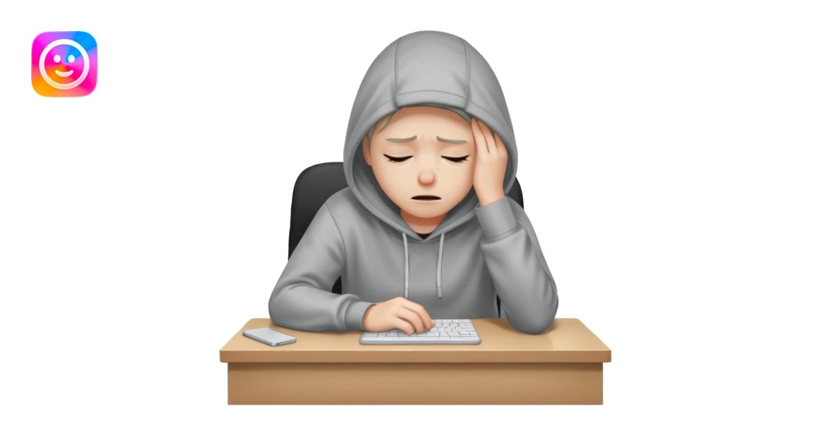 A person wearing a hoodie experiencing burnout, exhausted and ...