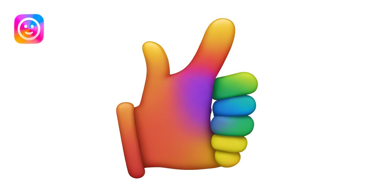 Rainbow color thumbs up emoji | AI Emoji Generator