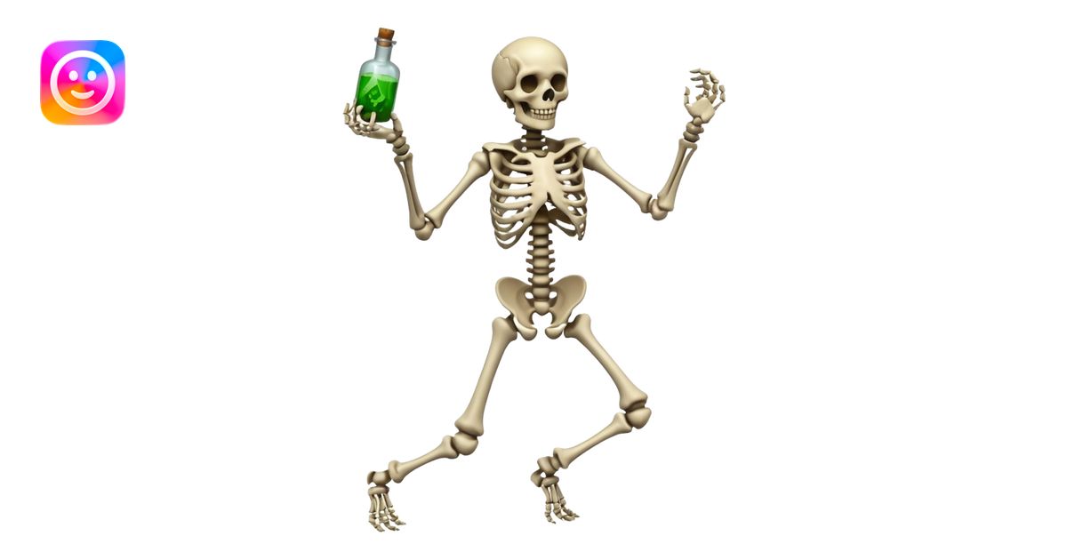 horror skeleton full body dead dancing with poison emoji | AI Emoji ...