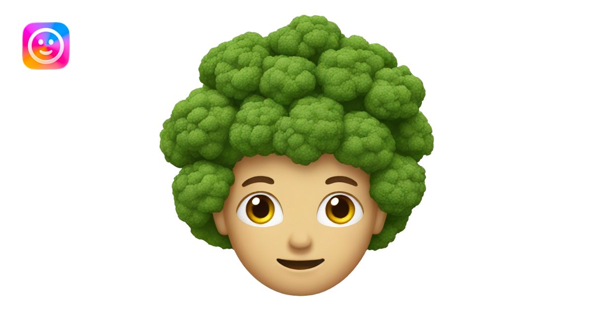 person head with broccoli hair emoji | AI Emoji Generator