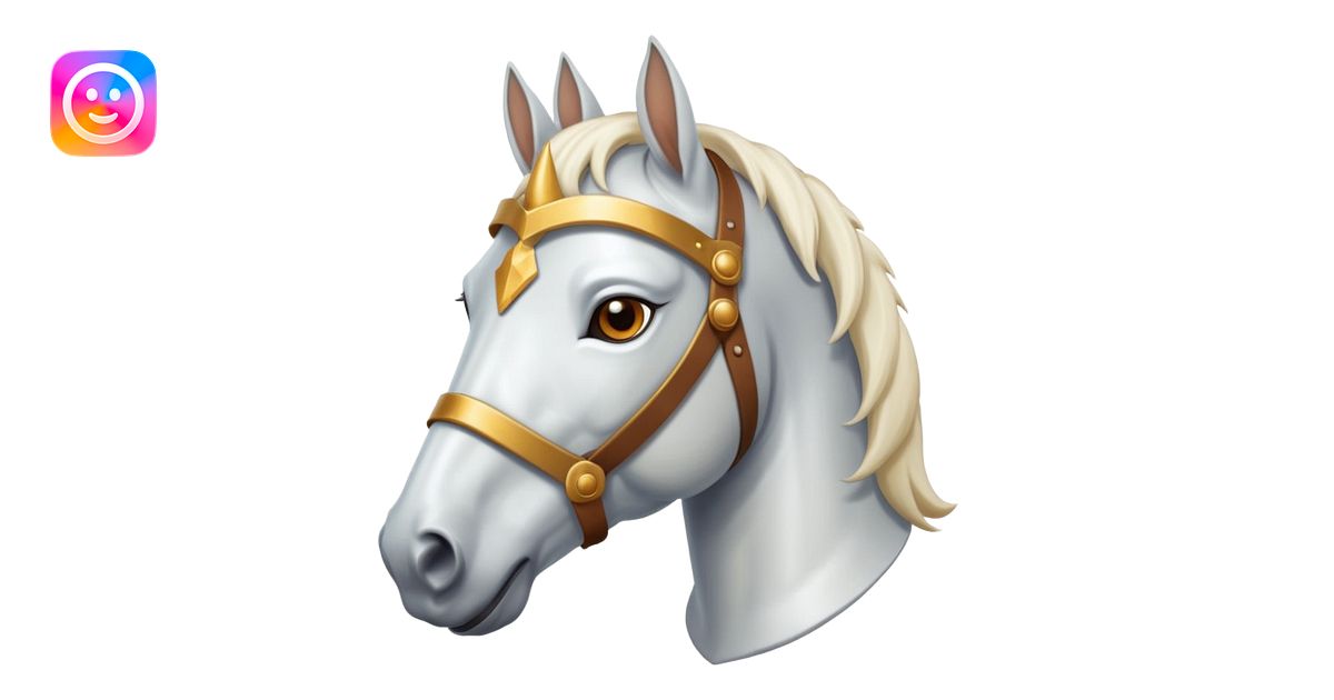 The face of a white realistic horse in armor emoji | AI Emoji Generator