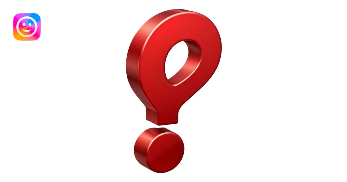 large shiny red question mark emoji | AI Emoji Generator