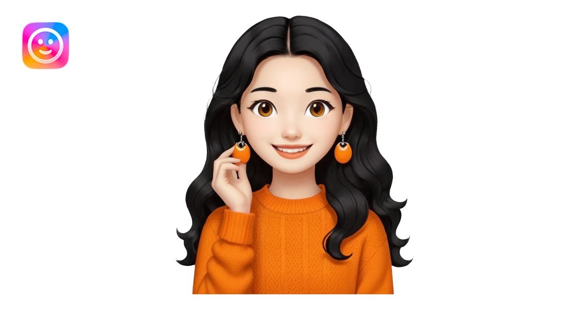 Korean 24-year-old female online shopping mall seller / Orange knit ...