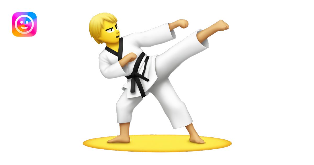 karate kick, yellow skin emoji | AI Emoji Generator