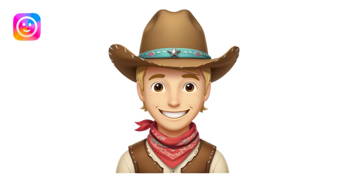 Clash of Clans aesthetic Playful Cowboy Portrait Emoji, Head tilted ...