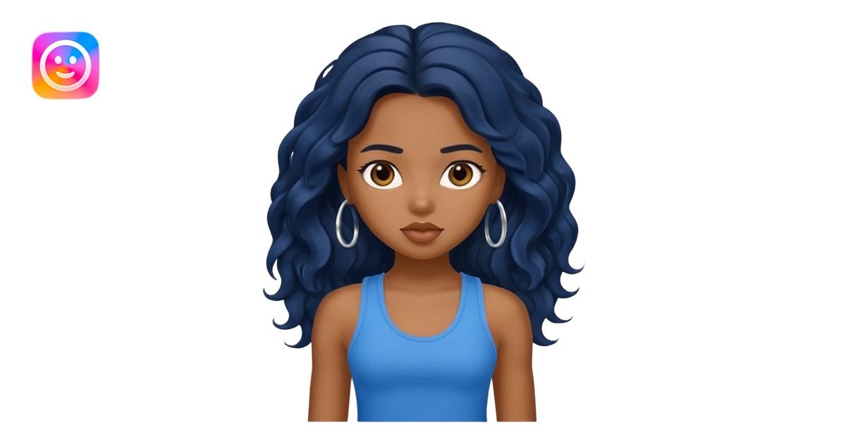a pretty bratz brown girl with long wavy black hair and a blue tank top ...