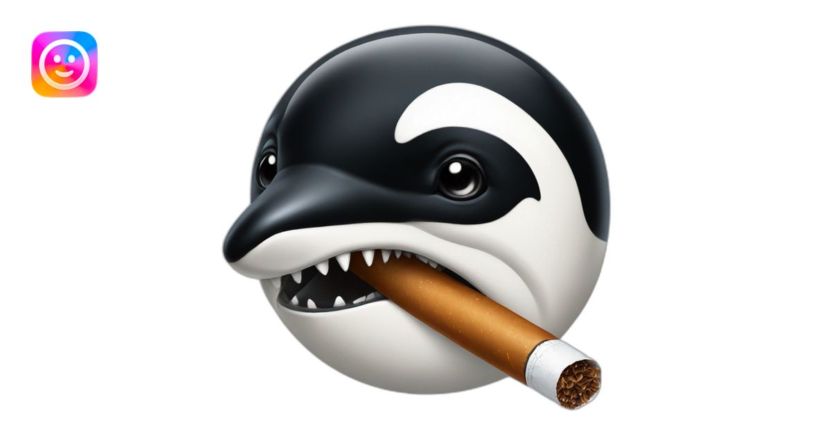 orca face smoking a cigarre emoji | AI Emoji Generator