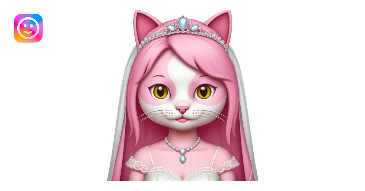 pink cat bride emoji | AI Emoji Generator