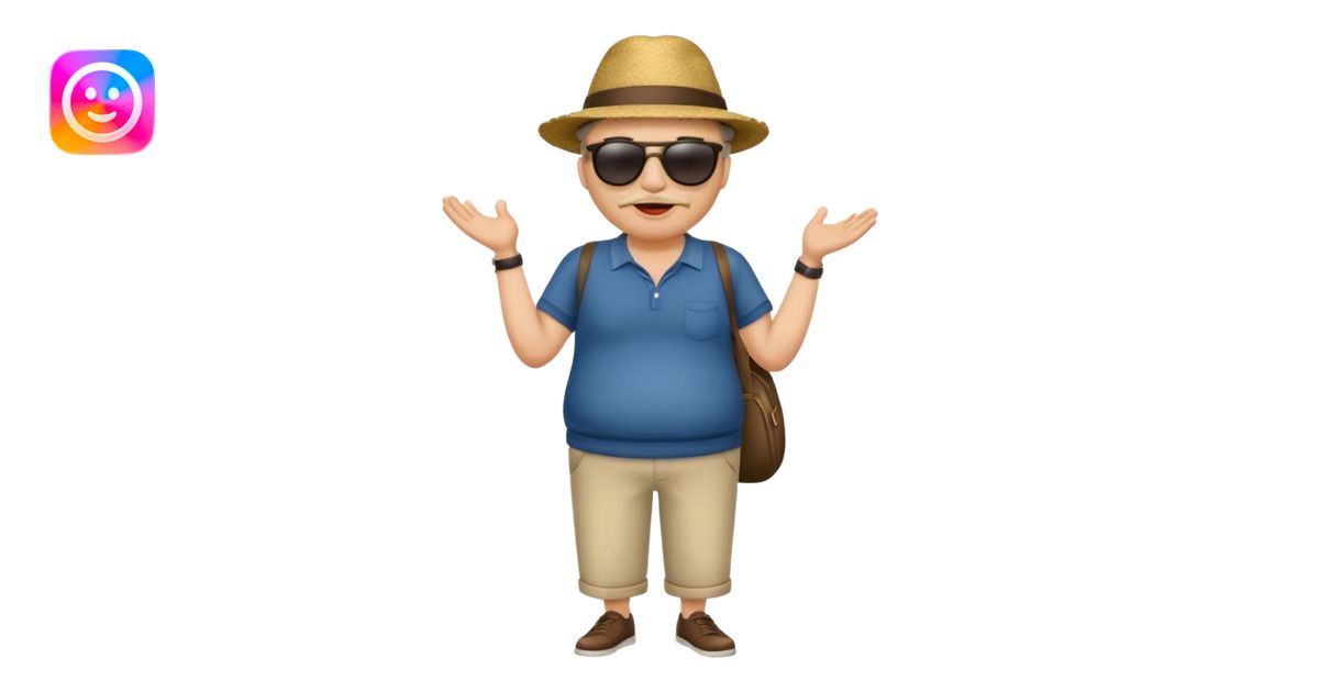 Excited pursed lip full body man emoji with an enormous waist twice the ...