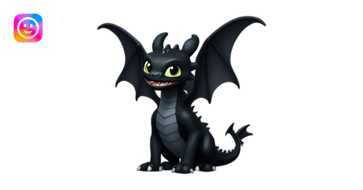 Toothless The Dragon Full Body emoji | AI Emoji Generator