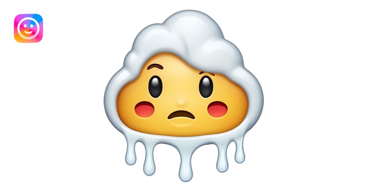 The heat broken emoji in white with sticky white liquid Ozzing out of ...