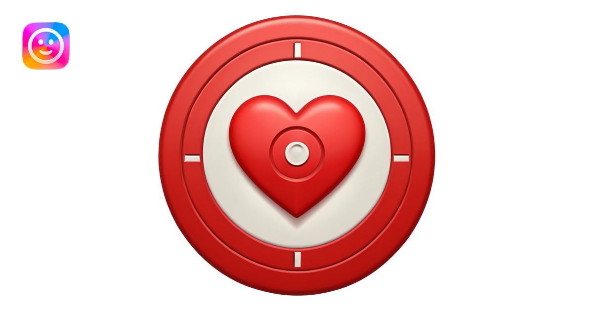 Flying heart target emoji | AI Emoji Generator