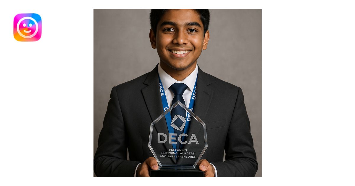Portrait of an Indian teenage boy in a suit, proudly holding the ...