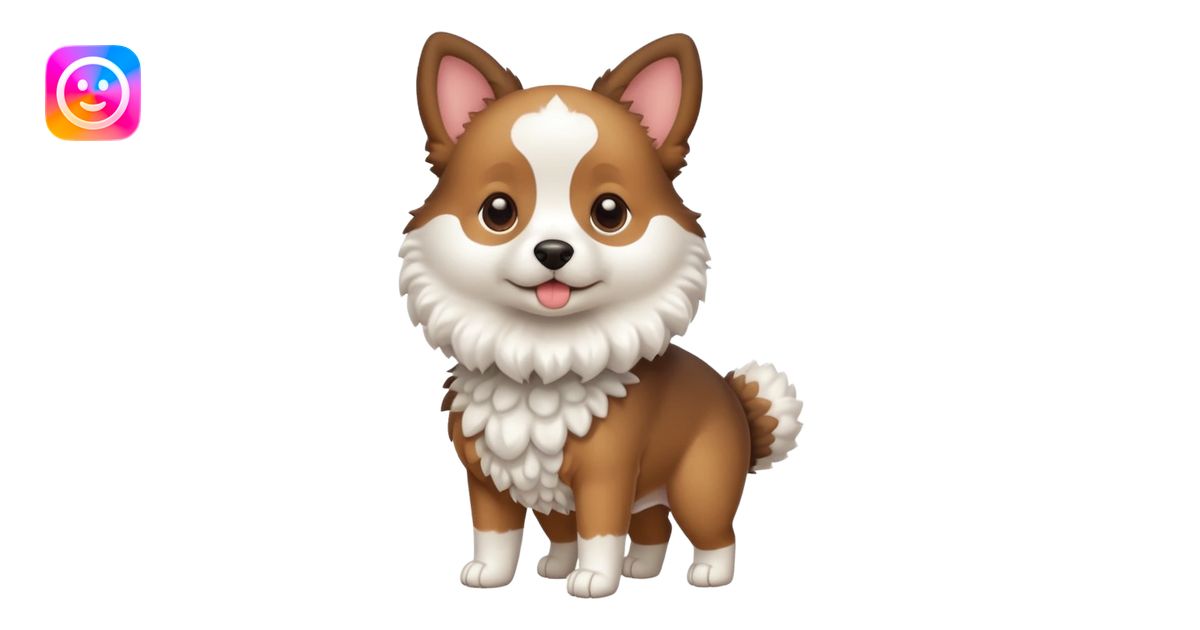 a full body of cute dog with puffer emoji | AI Emoji Generator
