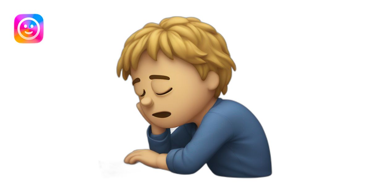 Sad Dizzy person falling over at computer emoji | AI Emoji Generator