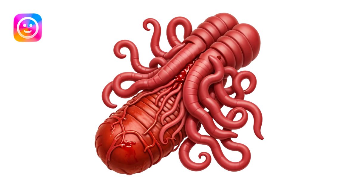 Bloody pile of intestines and organs, covered in blood emoji | AI Emoji ...