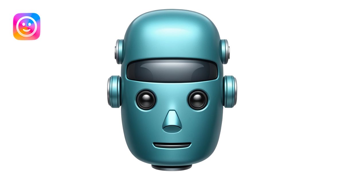 cyan robot emoji | AI Emoji Generator
