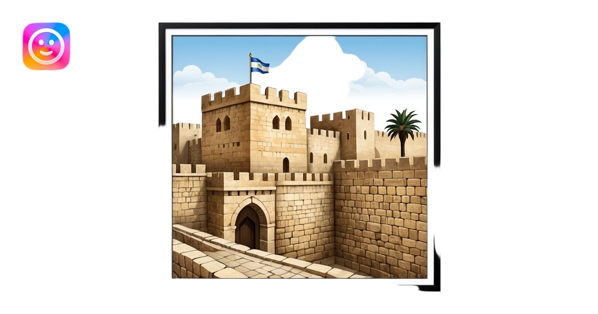 emoji highlighting the old city wall of Jerusalem with Jerusalem stone ...