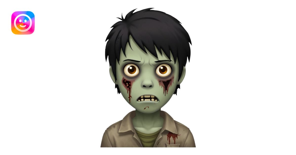 Boy, zombie, black hair, medium long, emo, shaggy, dark, spooky, creepy ...