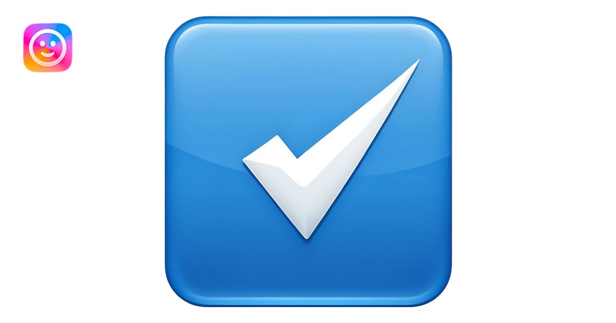 Make Make a symbol with a tilted blue colored square with a tick mark ...