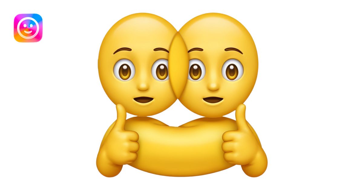 yellow emoji with begging eyes and two finger pointing at one another ...