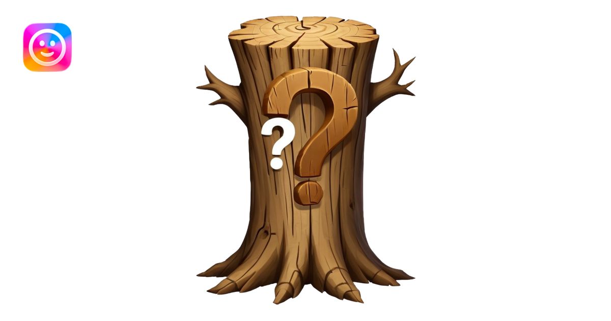 Tree Trunk with a question mark shape emoji | AI Emoji Generator