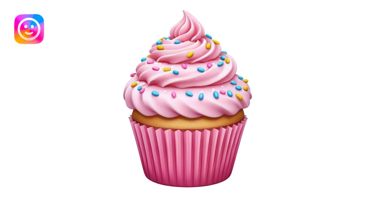 Cupcake with pink icing emoji | AI Emoji Generator