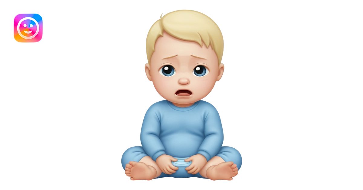 crying baby sittinh emoji | AI Emoji Generator