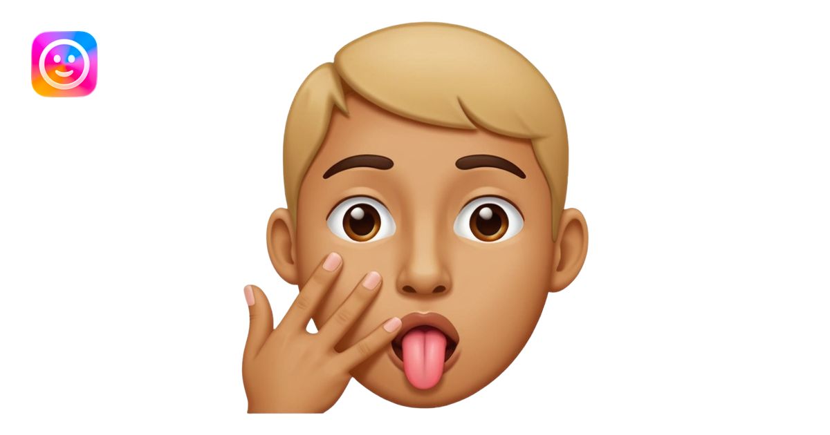 😝 with the tung touching the nose emoji | AI Emoji Generator