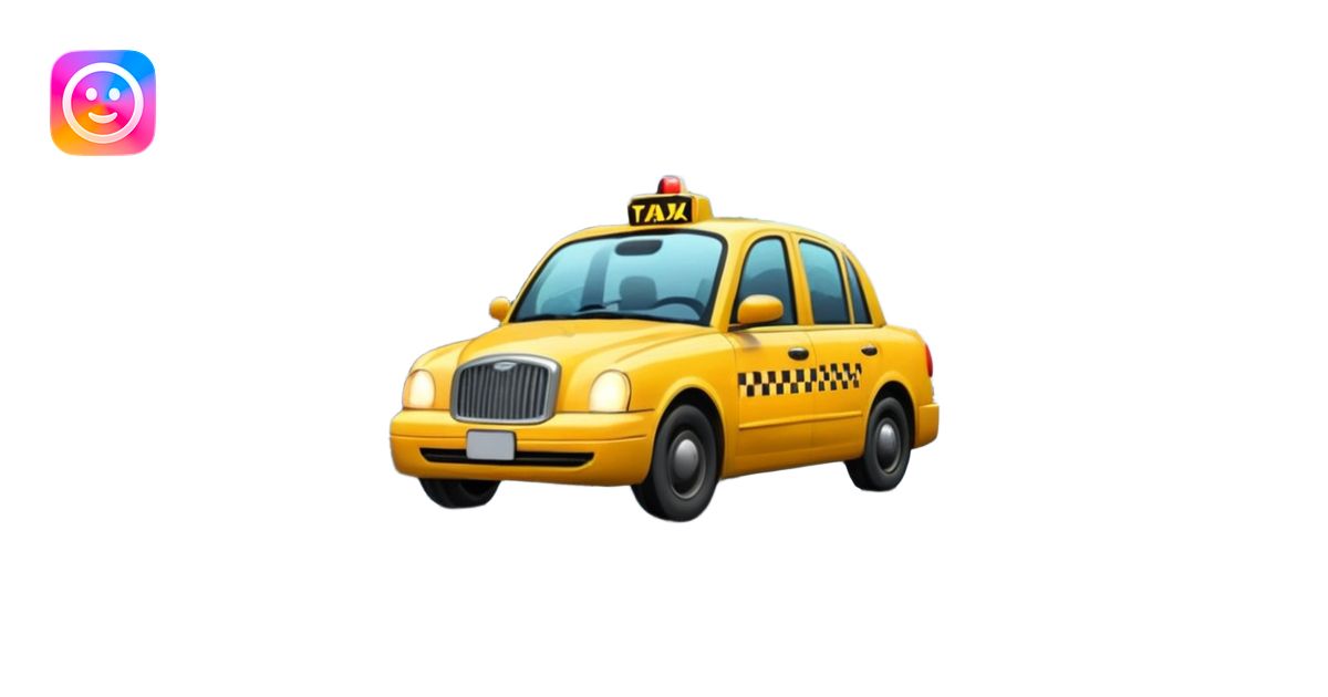 City Rain Scenes, Taxi reflection + puddle. emoji | AI Emoji Generator