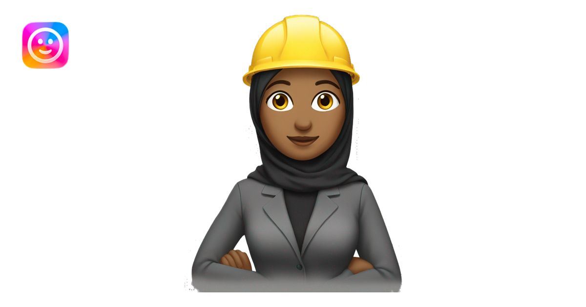 Civil engineer woman with hijab emoji | AI Emoji Generator