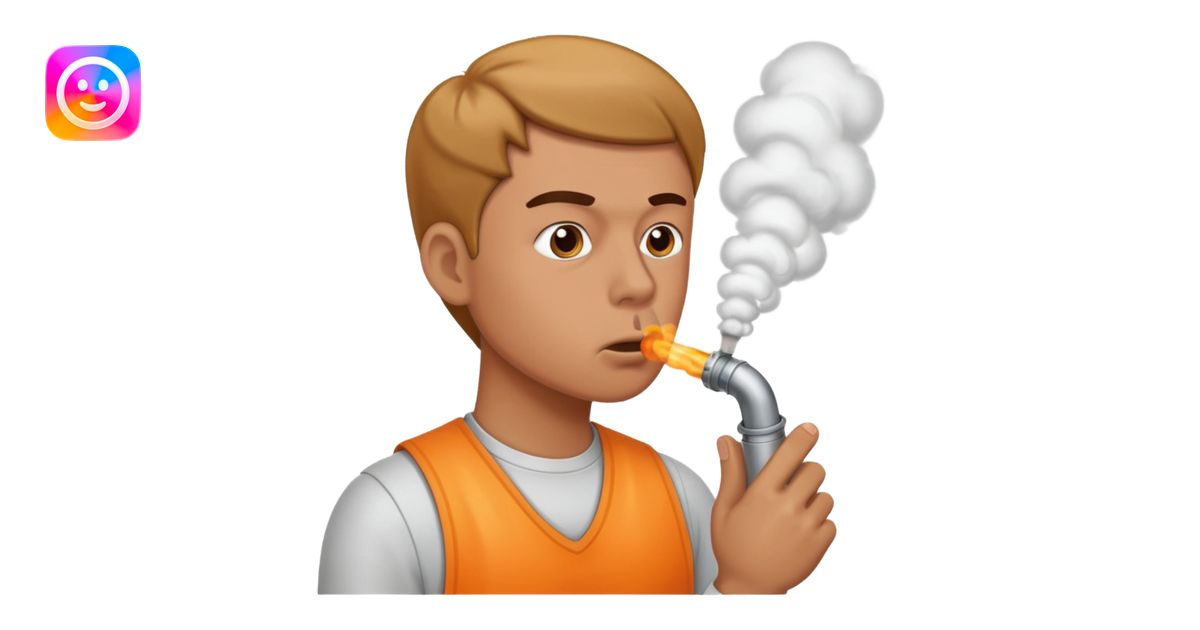 A nose that inhales exhaust fumes with power emoji | AI Emoji Generator