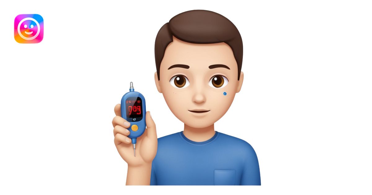 diabetes meter hand test finger blood emoji | AI Emoji Generator