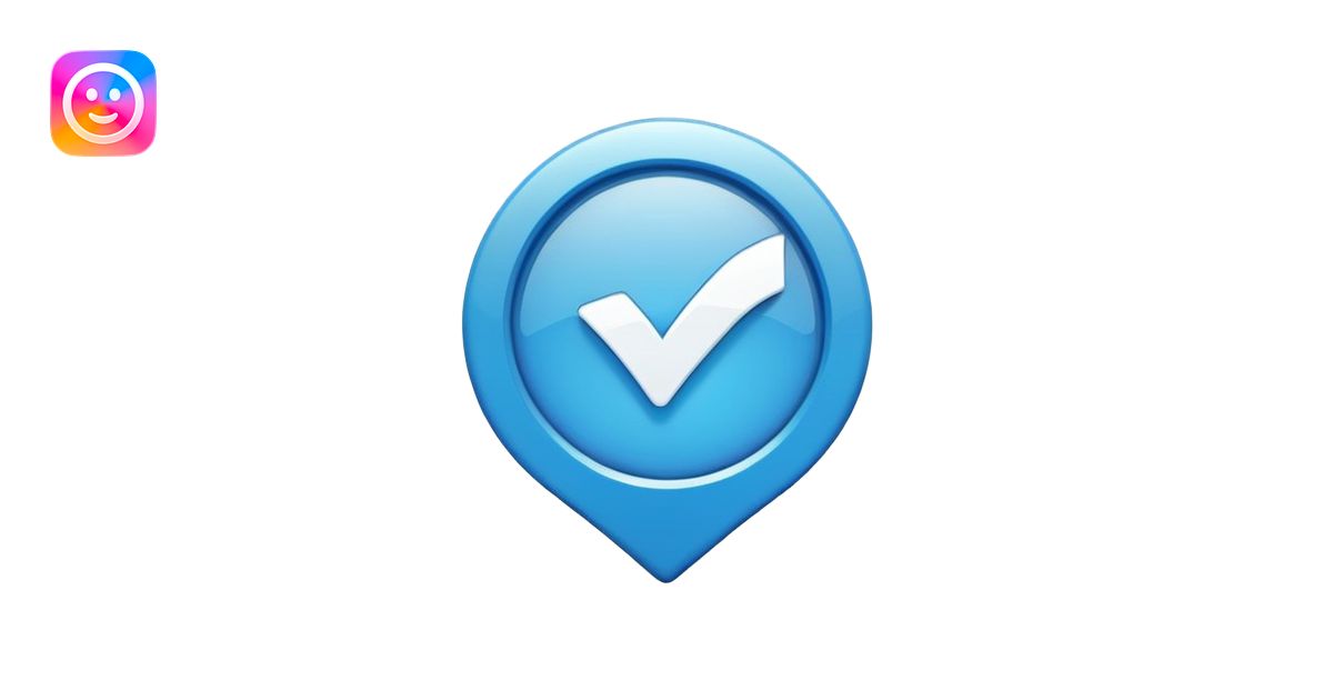 Bright blue verified badge, white checkmark, clean icon, transparent ...