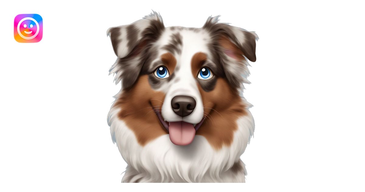 Red Merle Australian shepherd with blue eyes and a tail emoji | AI ...